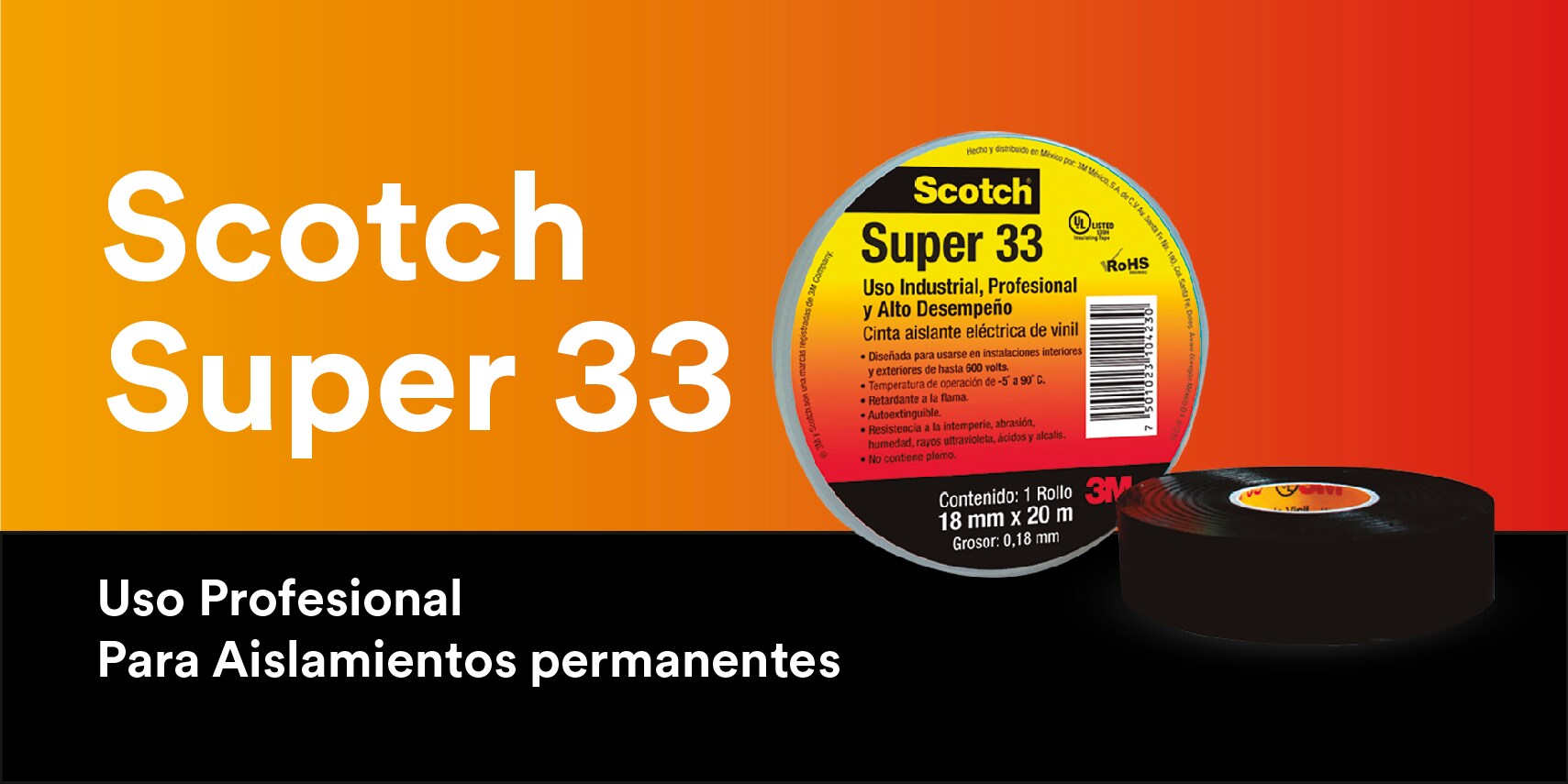 Cinta aislante de vinilo Scotch de 3M